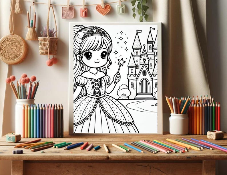 Princess Themed Coloring Pages - Set of 10 Fun & Creative Design ...