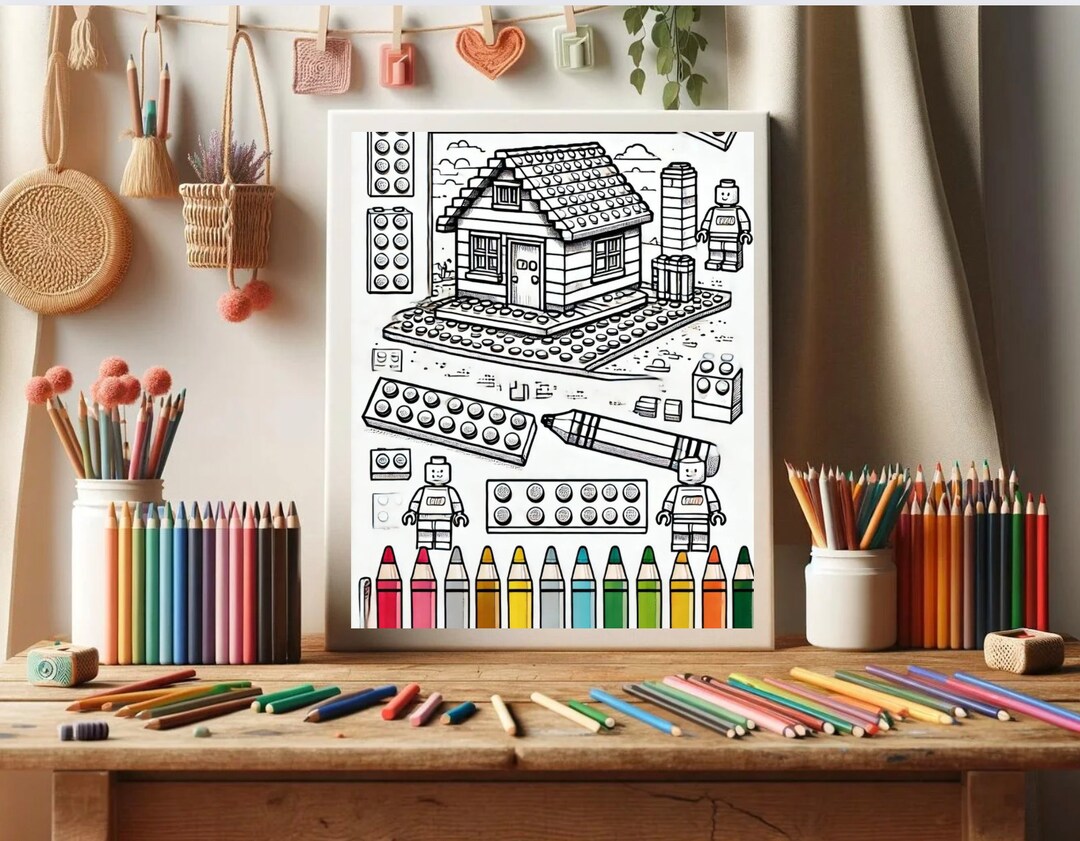 Building Block Themed Coloring Pages for Kids - Set of 4 Fun & Creative ...