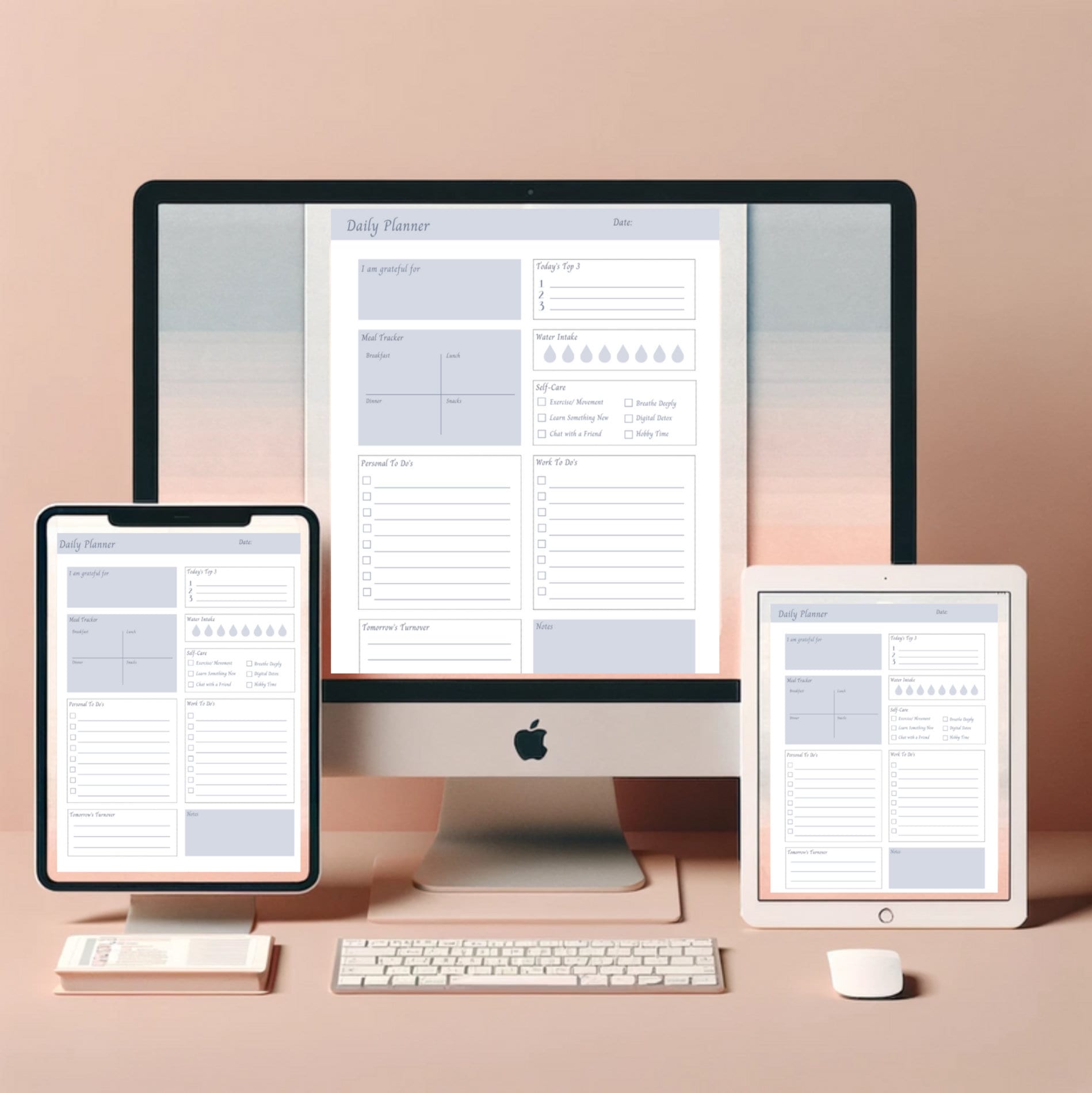 Mindful Daily Planner Printable, Digital, Minimalist, Get It Done, to ...