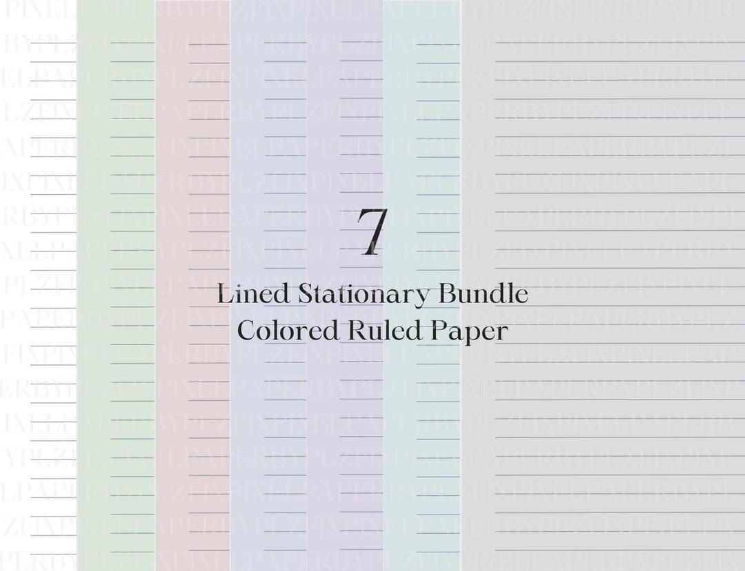 Simple Colored Lined Printable Stationery - Writing Paper | Digital ...