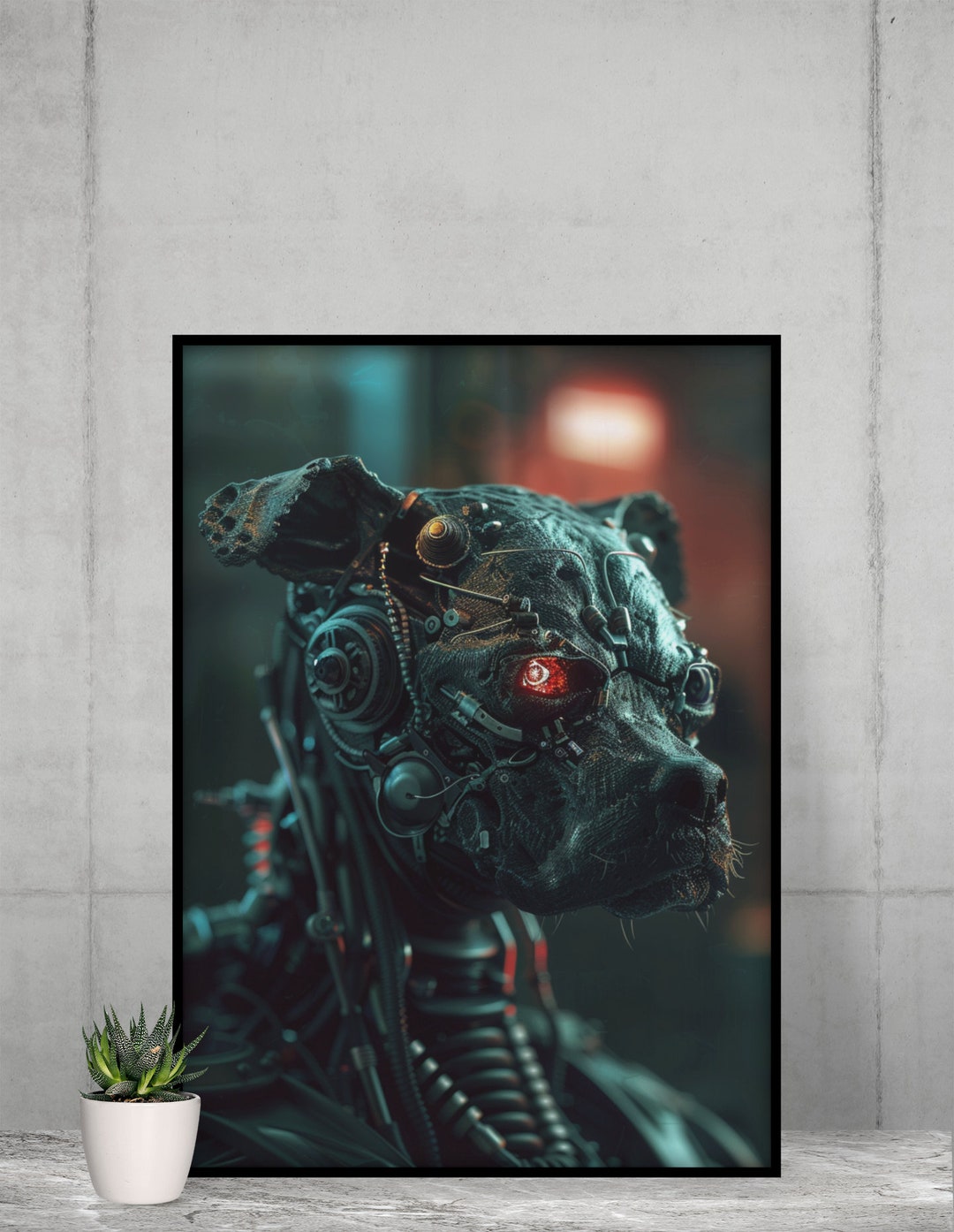 ART PRINT Robot Dog, Sci Fi Poster, Dog Poster, Dog Porträt, Funny Pet ...