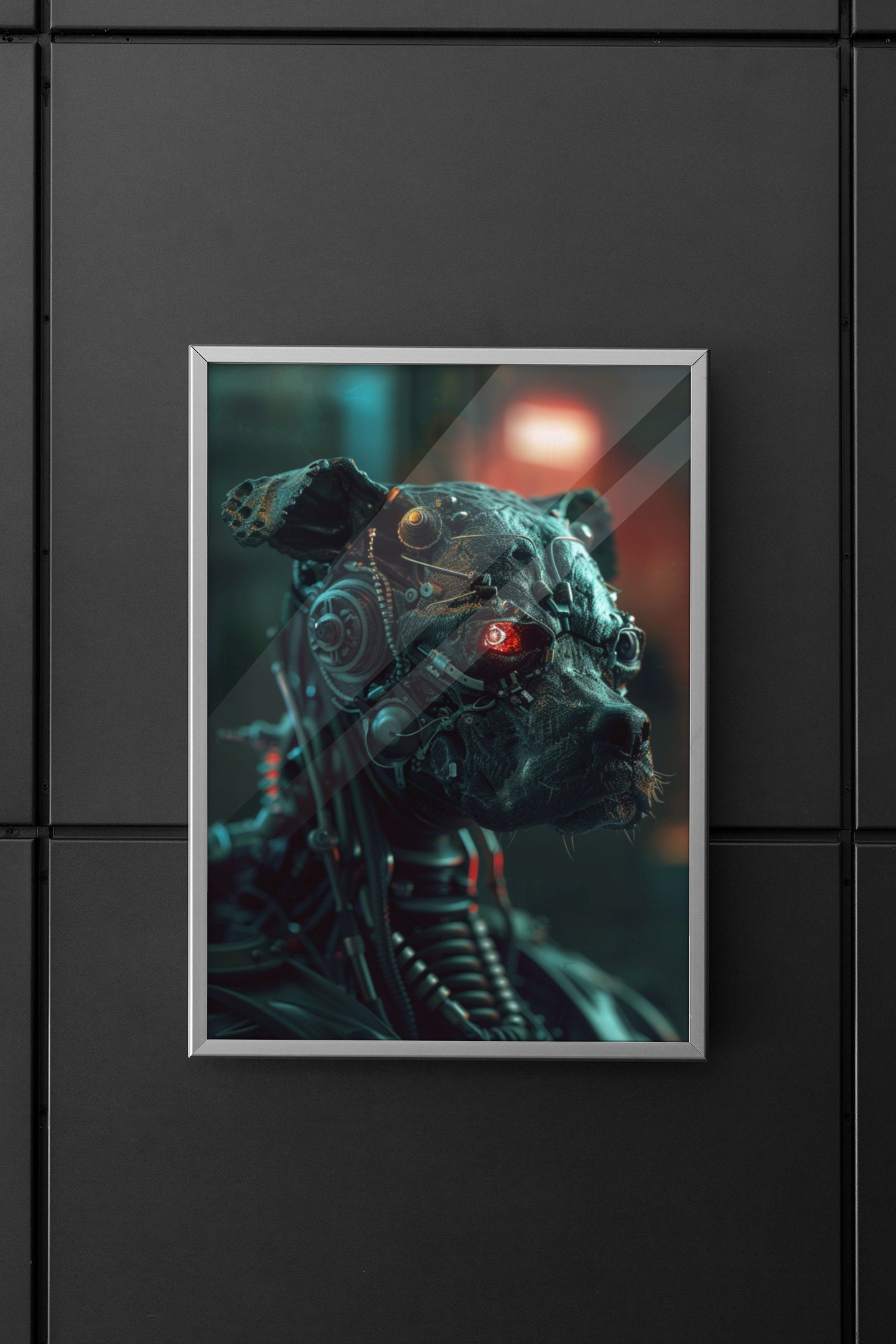ART PRINT Robot Dog, Sci Fi Poster, Dog Poster, Dog Porträt, Funny Pet ...