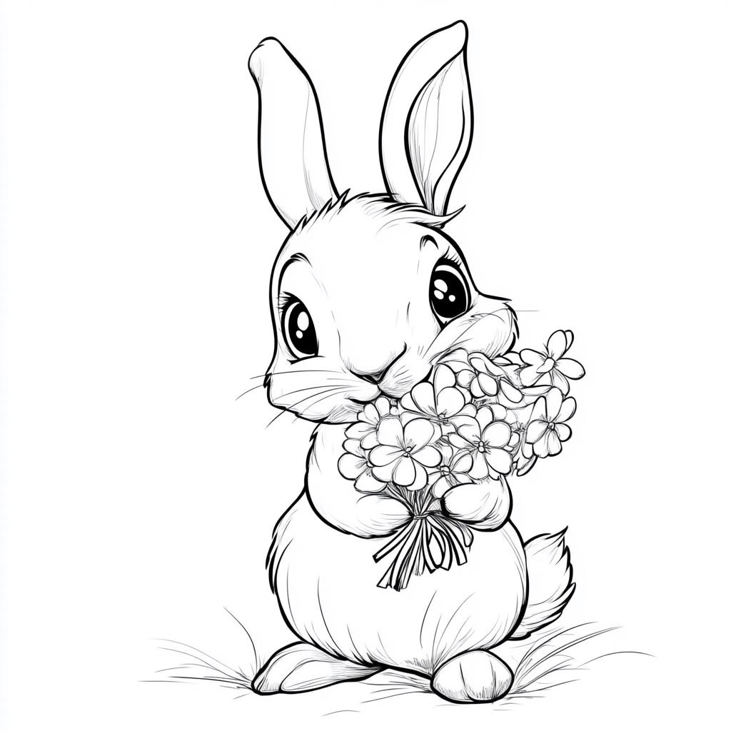 5 Printable Cute Bunny Coloring Pages for Any Age Coloring Book Animals ...