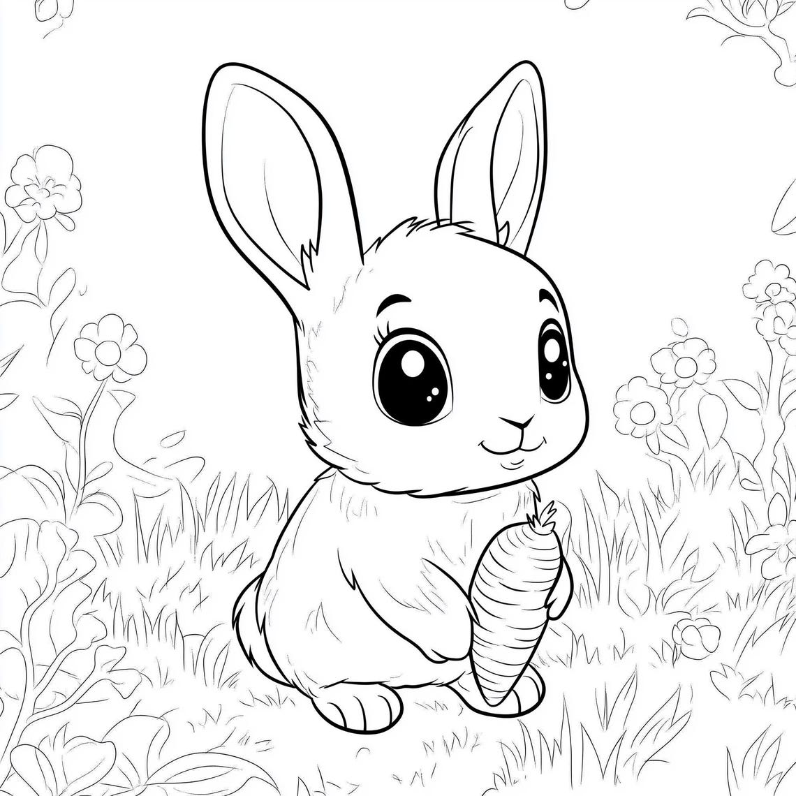 5 Printable Cute Bunny Coloring Pages for Any Age Coloring Book Animals ...