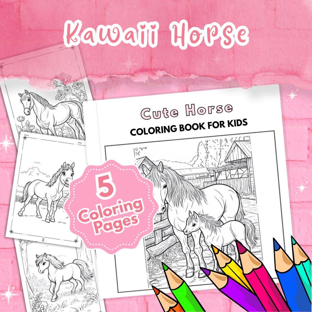 5 Printable Cute Horse Coloring Pages for Any Age Coloring Book Animals ...