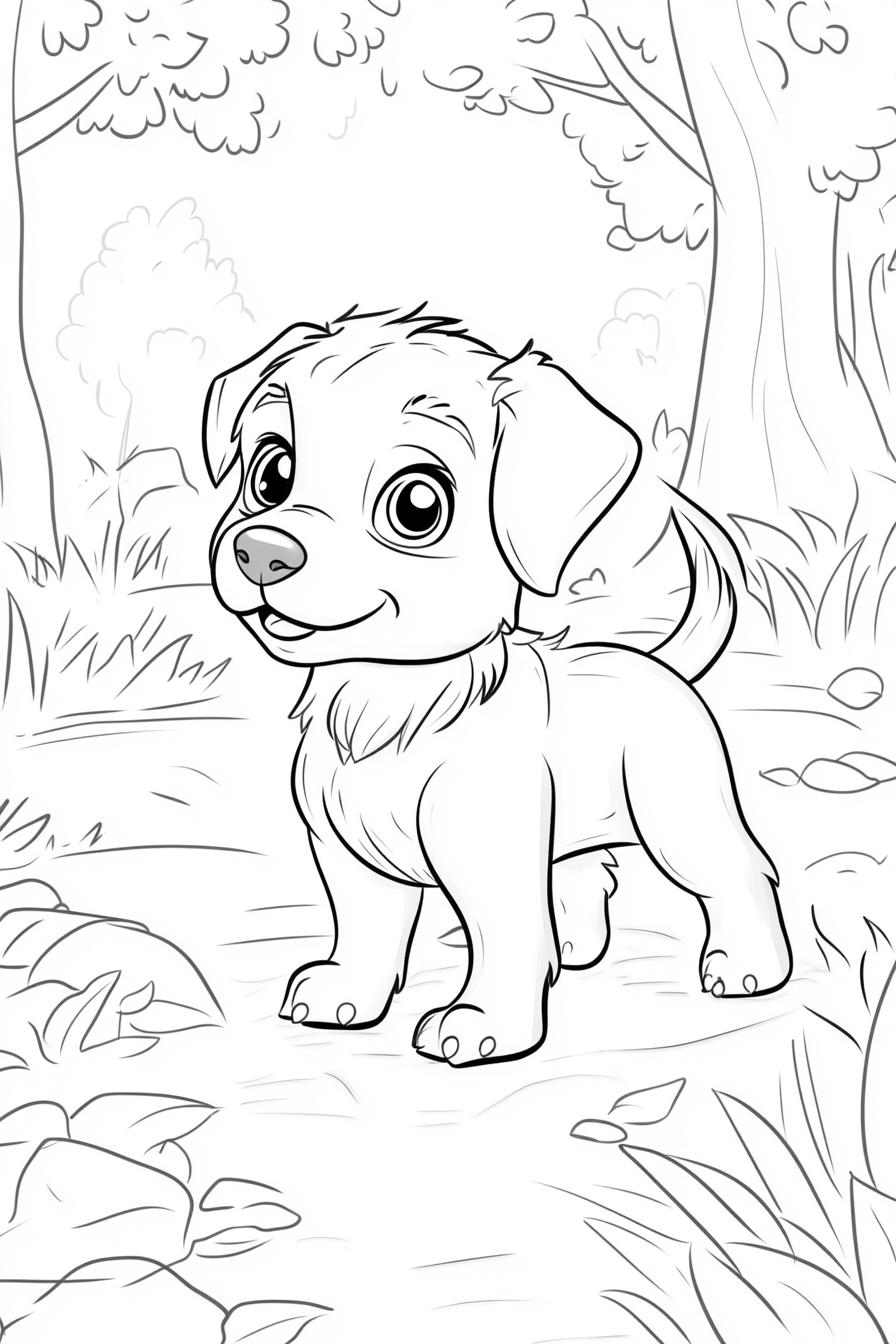 5 Printable Cute Puppy Coloring Pages for Any Age Coloring Book Animals ...