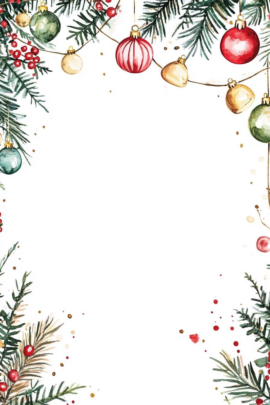 3 Festive Christmas Page Border | A4 Digital Download | Holiday Themed ...