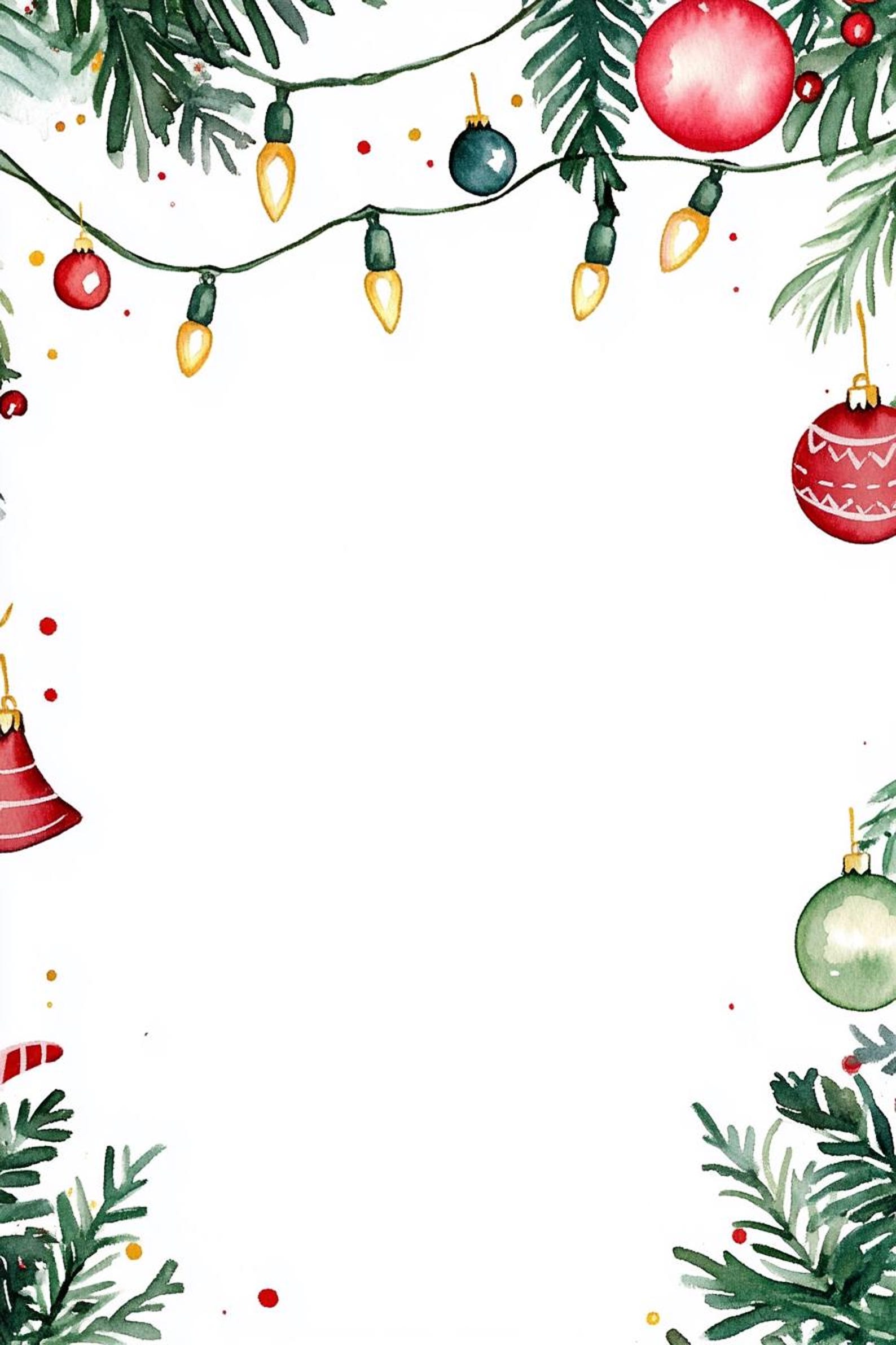 3 Festive Christmas Page Border | A4 Digital Download | Holiday Themed ...