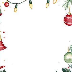 3 Festive Christmas Page Border | A4 Digital Download | Holiday Themed ...