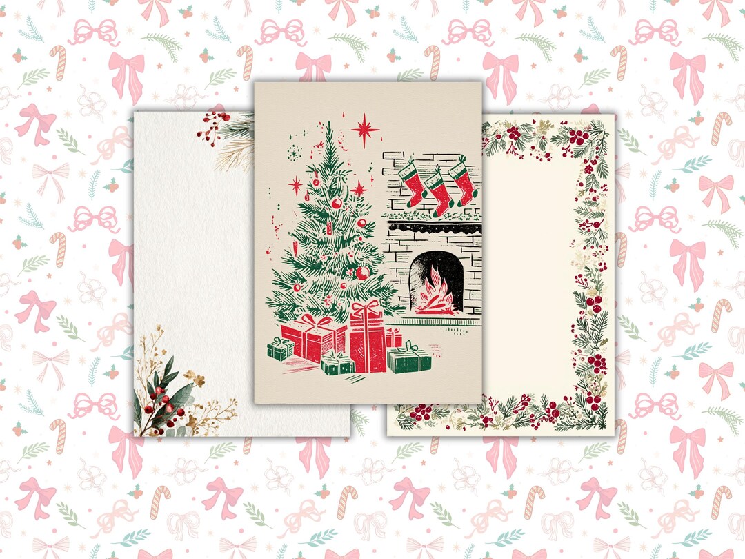 3 Printable Christmas Cards | A4 | US Letter | Holiday Card Bundle ...
