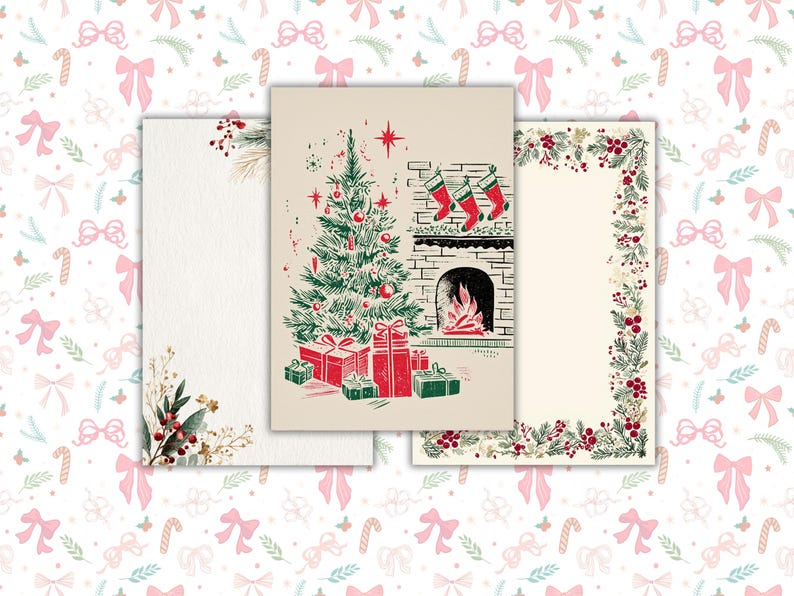 3 Printable Christmas Cards | A4 | US Letter | Holiday Card Bundle ...