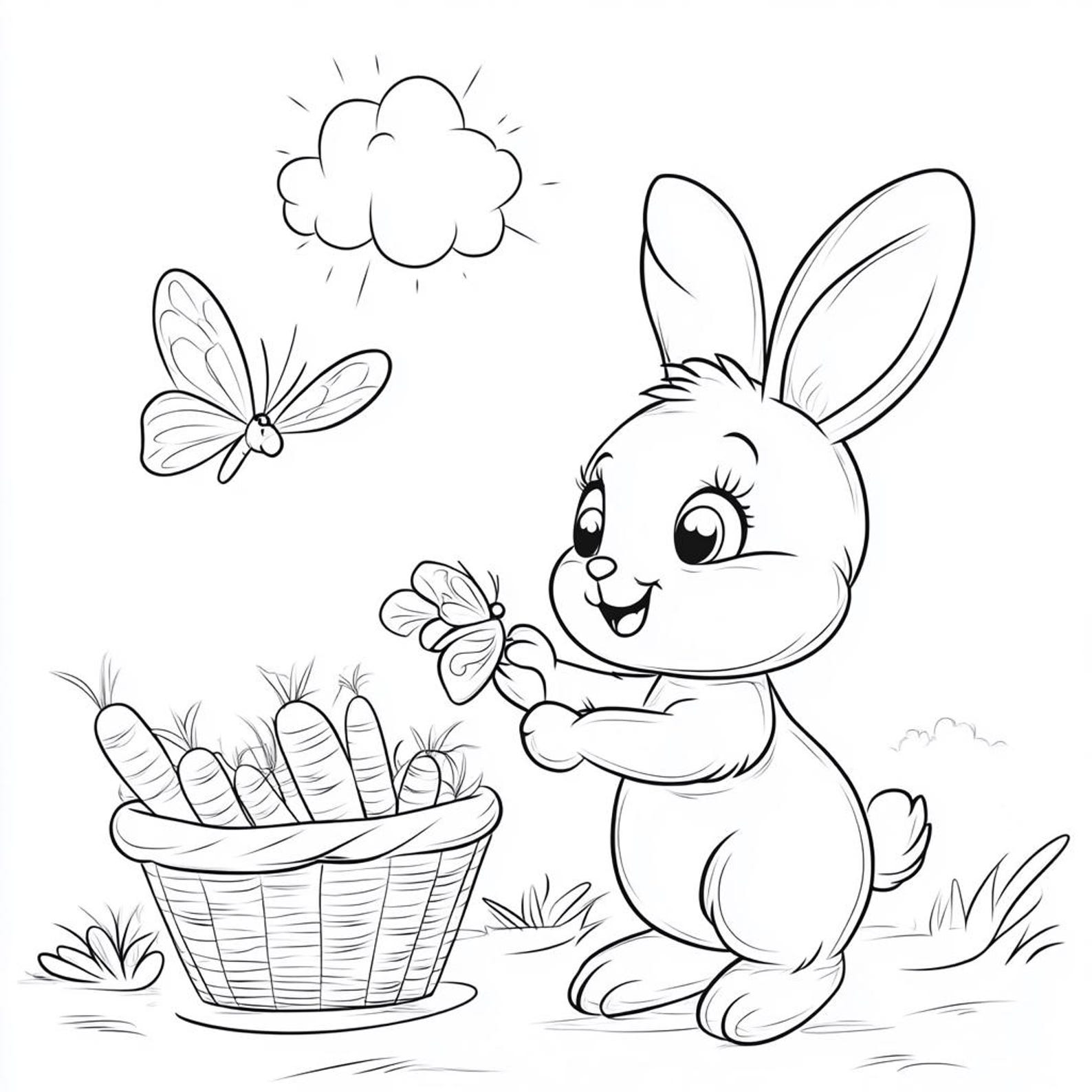 5 Printable Cute Bunny Coloring Pages for Any Age Coloring Book Animals ...