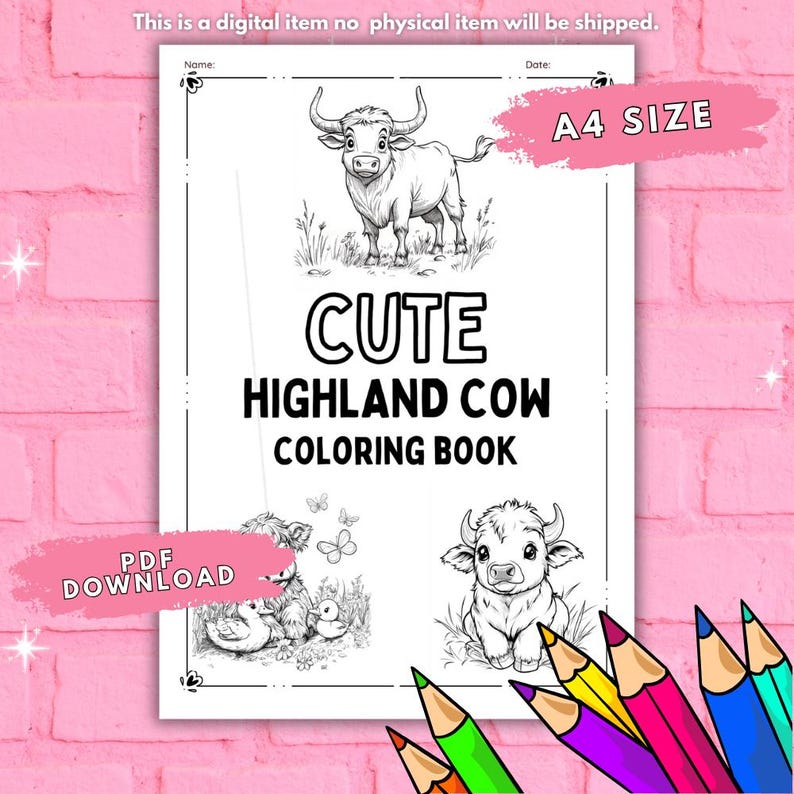 5 Printable Highland Cow Coloring Pages for Any Age Coloring Book ...