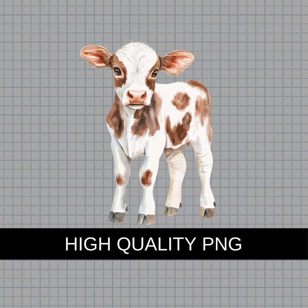 Baby Cow, Digital Paper Crafting, PNG File, Instant Download, Clipart ...