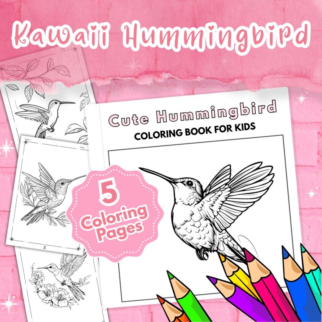 5 Cute Hummingbirds Coloring Pages - Adults and Kids Coloring Book ...