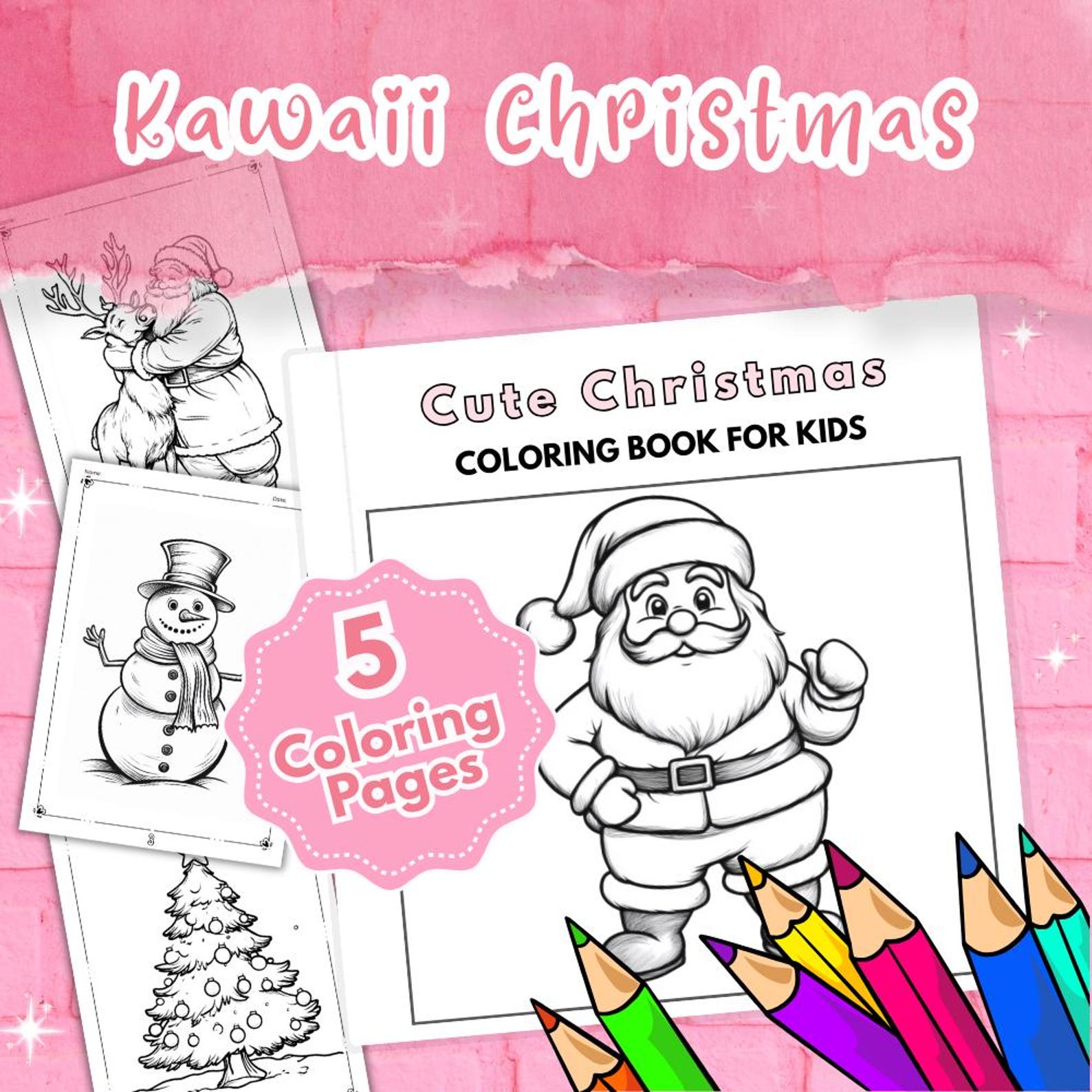 5 Printable Christmas Coloring Pages for Any Age Coloring Book Animals ...