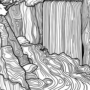 PRINTABLE Landscape Coloring Page, Digital Download, Hand-drawn ...