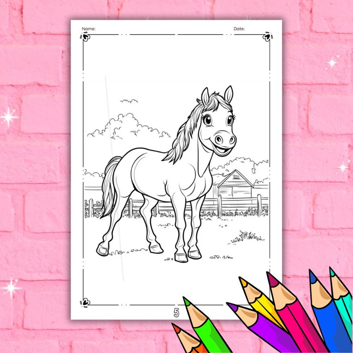 5 Printable Cute Horse Coloring Pages for Any Age Coloring Book Animals ...