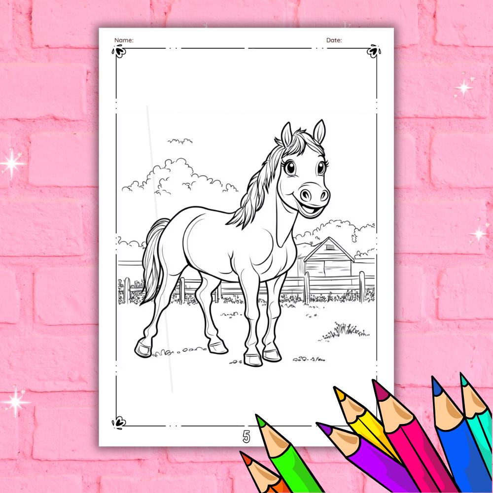 5 Printable Cute Horse Coloring Pages for Any Age Coloring Book Animals ...