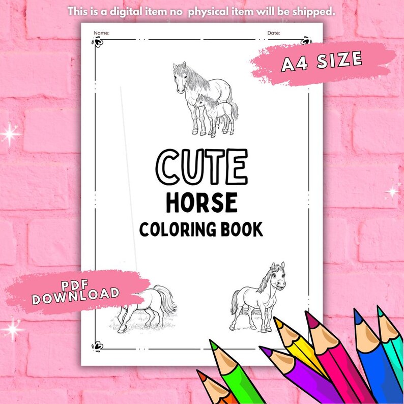 5 Printable Cute Horse Coloring Pages for Any Age Coloring Book Animals ...