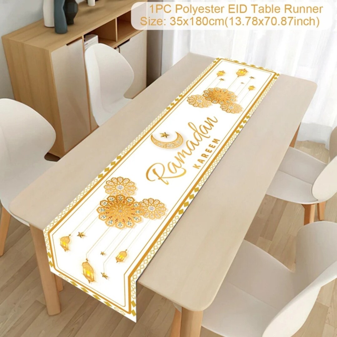 Eid Mubarak and Ramadan Mubarak Tablecloth/table Runner Decoration for ...