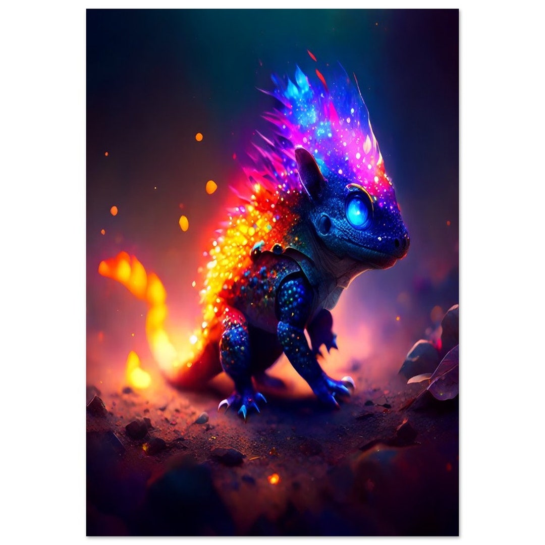 Cosmo Lizard Wall Art Print - Etsy