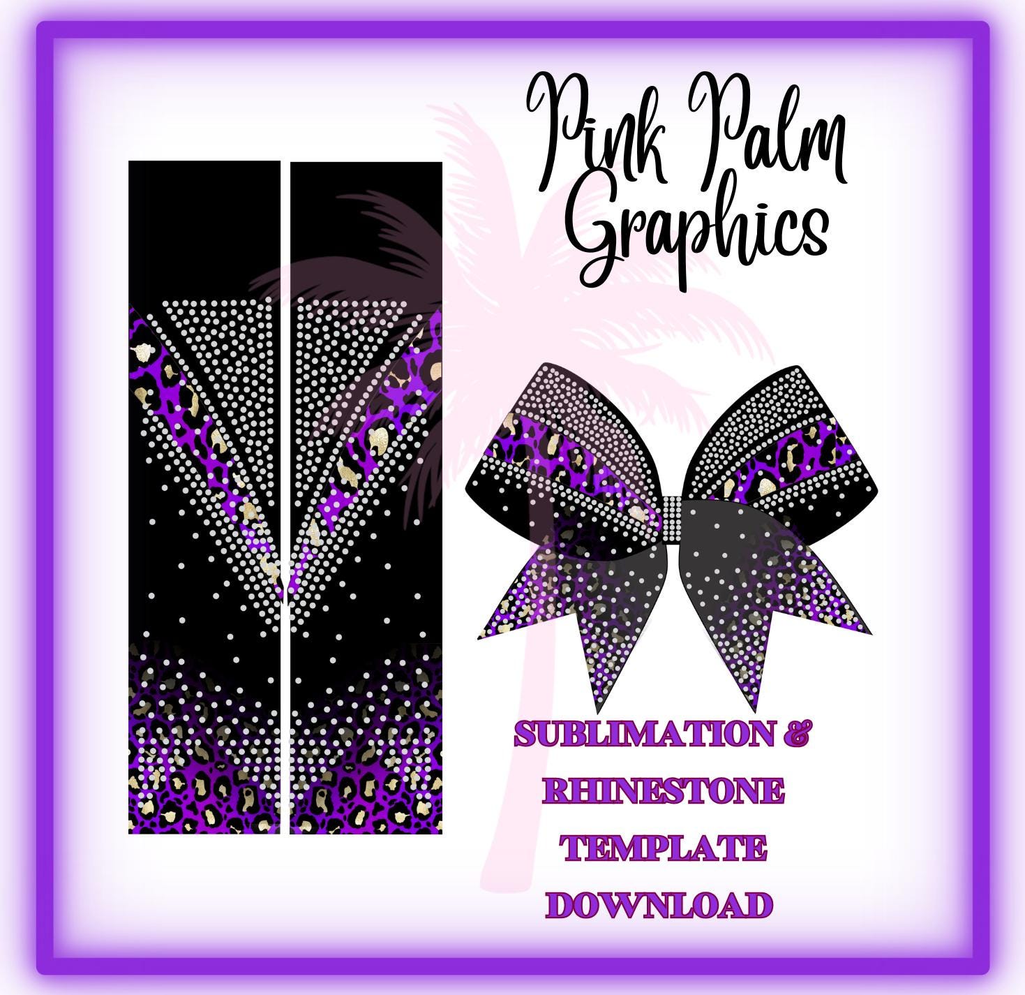 Sublimation and Rhinestone Download Purple Cheetah - Etsy