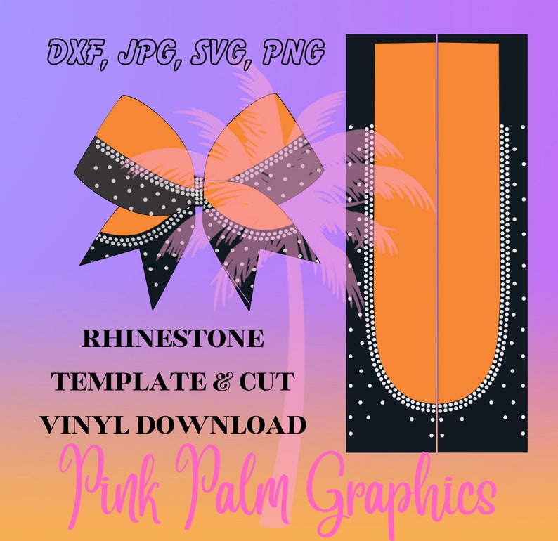 Cheer Bow Rhinestone Template & Cut Vinyl Design - Etsy