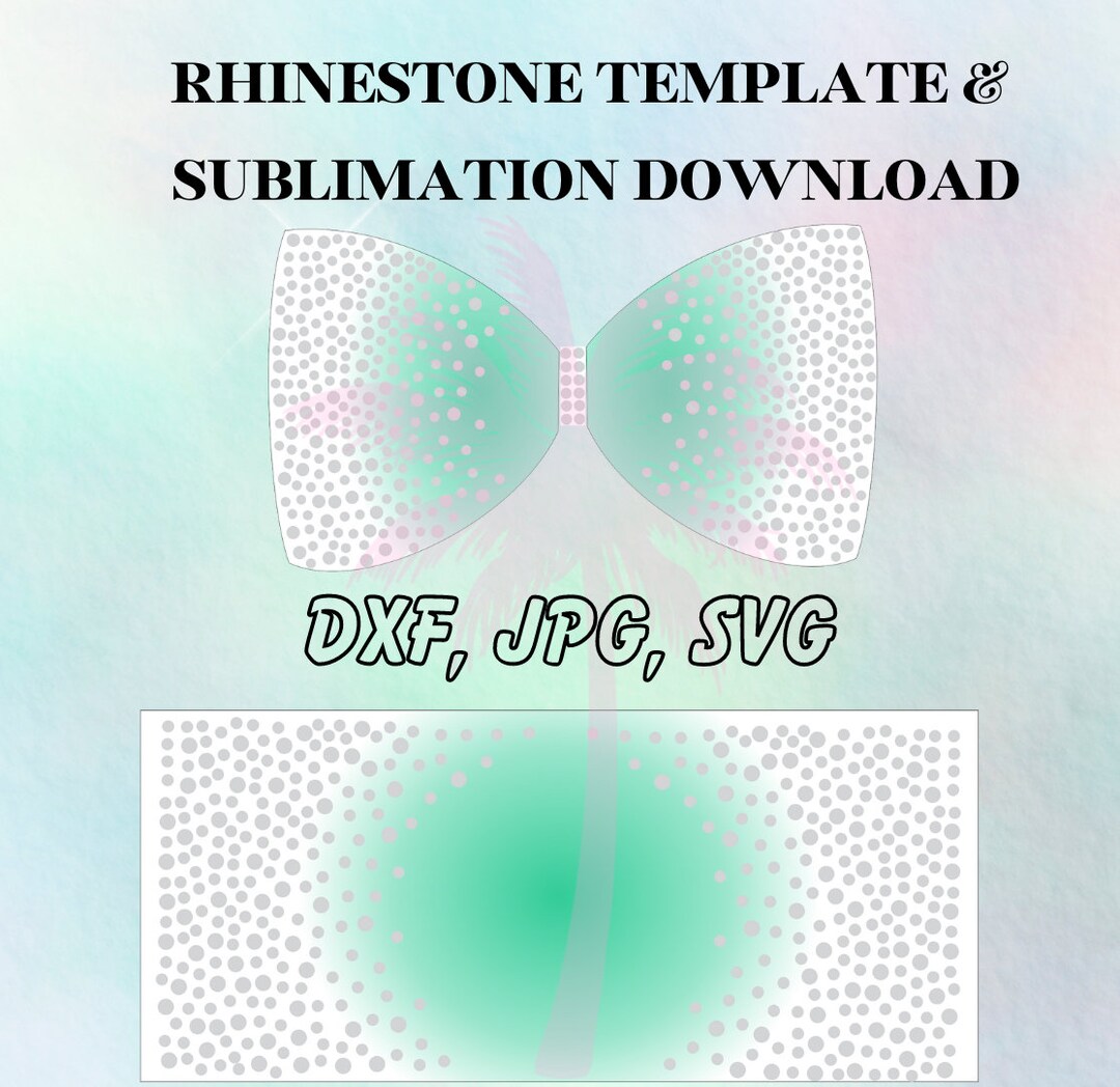 Cheer Bow Rhinestone Template - Etsy