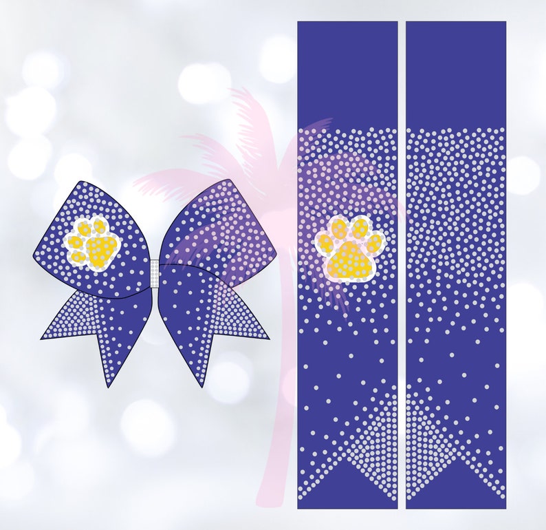 Cheer Bow Rhinestone Template - Etsy