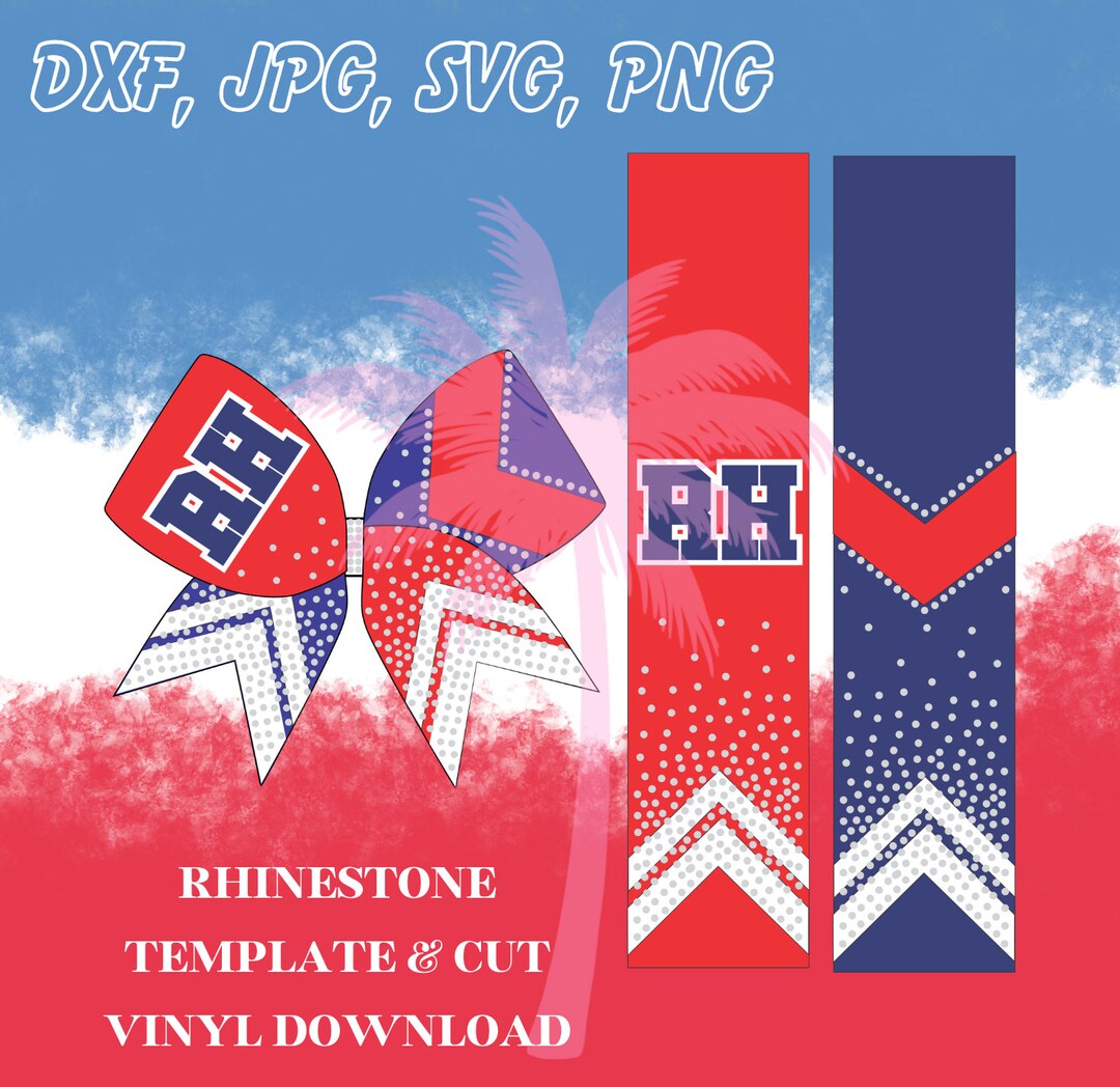 Cheer Bow Rhinestone Template & Cut Vinyl Design - Etsy