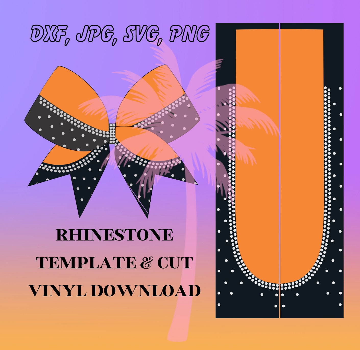 Cheer Bow Rhinestone Template & Cut Vinyl Design - Etsy