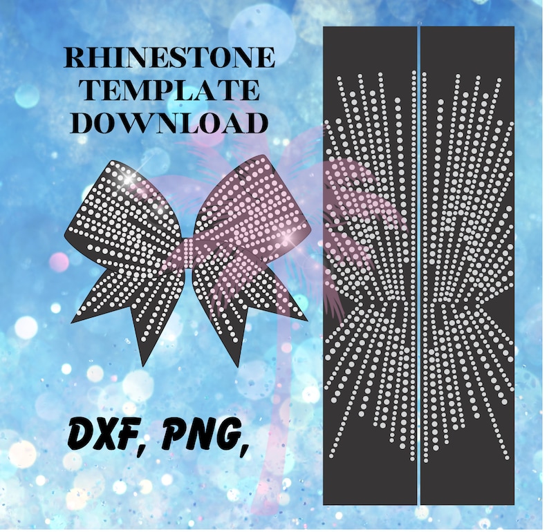 Cheer Bow Rhinestone Template - Etsy