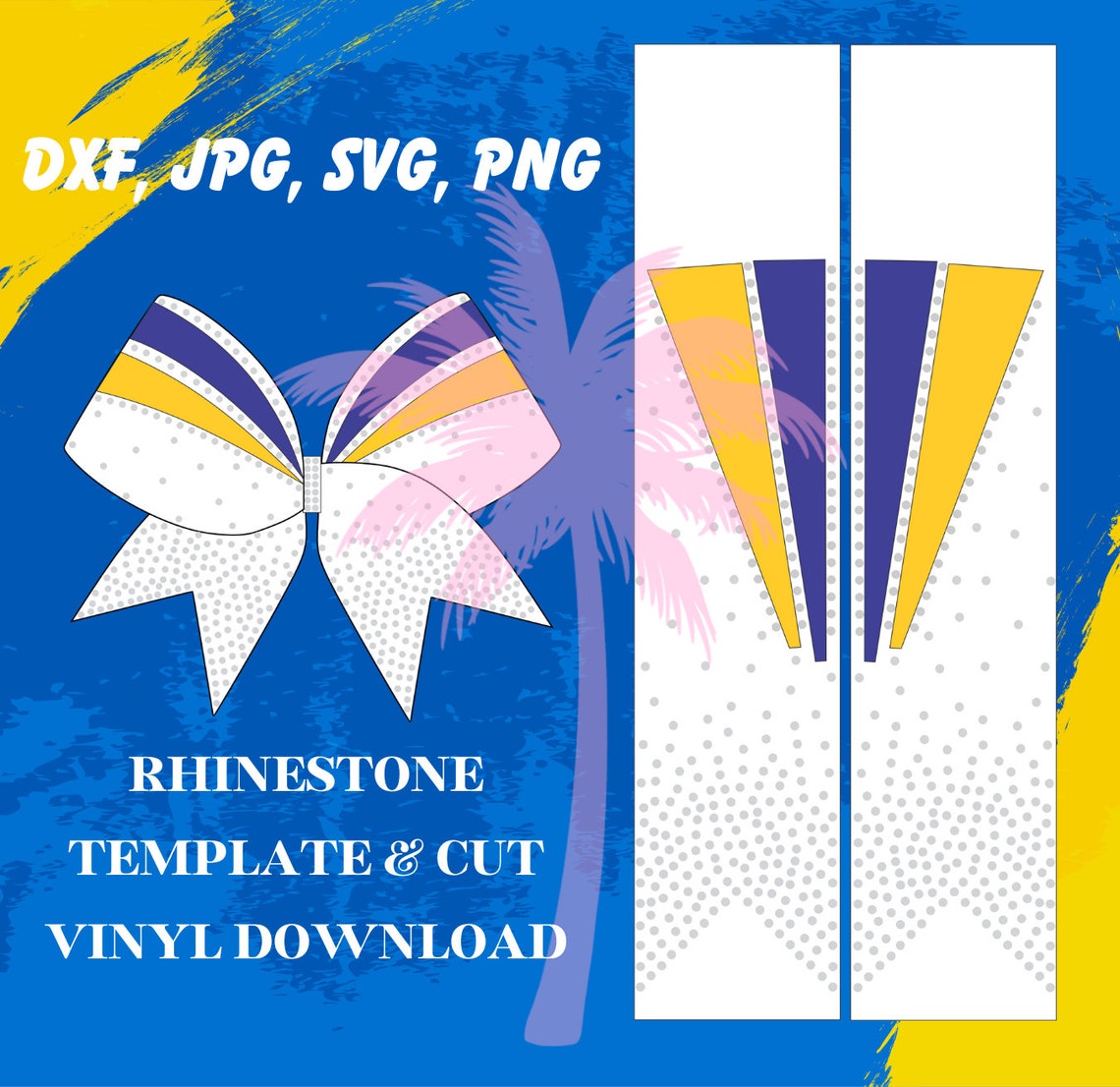 Cheer Bow Rhinestone Template & Cut Vinyl Design - Etsy