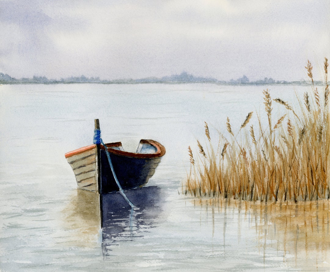 Row Boat on Still Water - Etsy