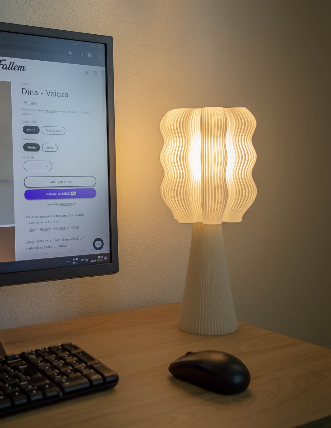 DONA Table Lamp Bedside Lamp 3D Printed E17 LED Aesthetic Home Decor ...