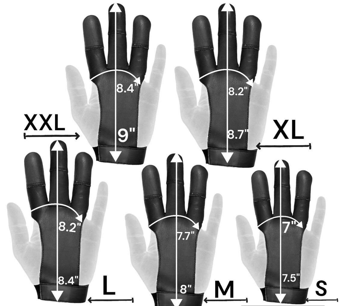 Traditional Archery Gloves 3 Fingers 100% Leather Archery Guard Hand ...