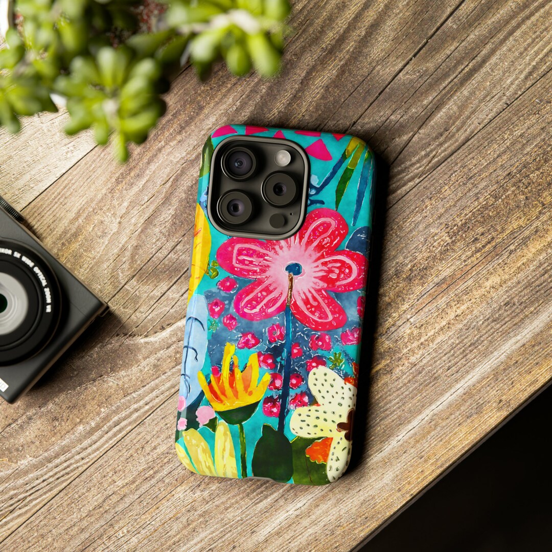 Bright Floral iPhone 15 Pro Case - Etsy
