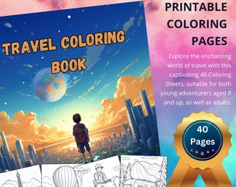 Adventure Awaits With 20 X TRAVEL COLORING PAGES Digital Art for ...