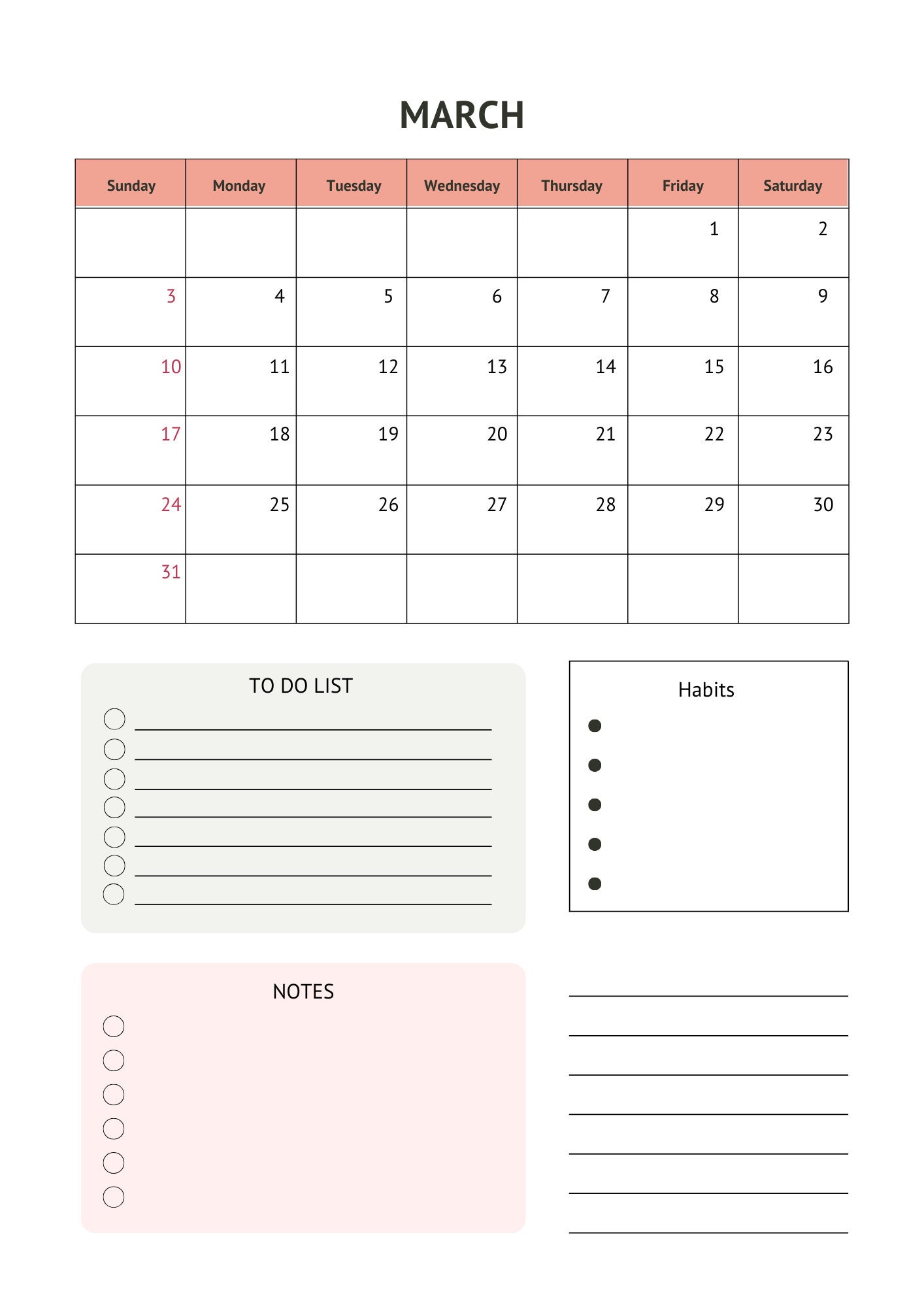 Printable 2024 Minimalist Calendar Monthly Planner 2024 Plain Style - Etsy