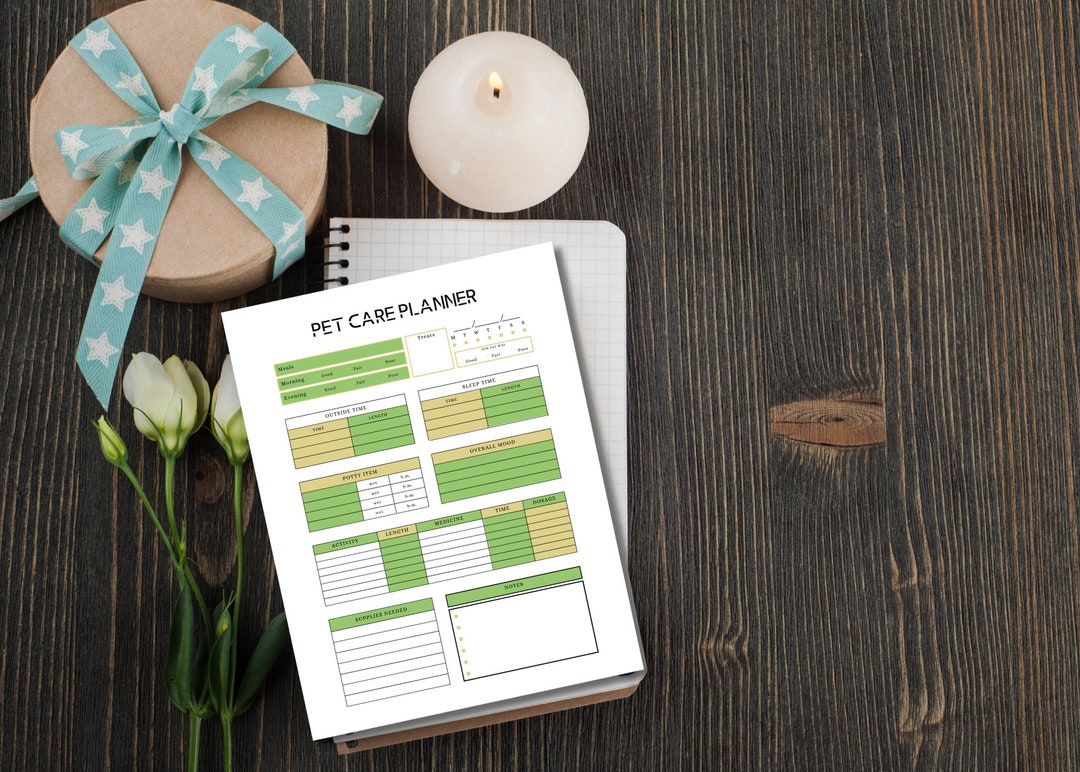 Pet Care Planner Template, Printable Pet Health Tracker, Single Page ...