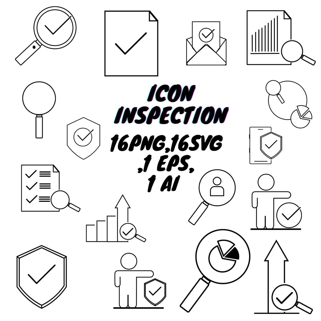 INSPECTION Icons SVG , PNG , Eps Set of Clip Art With Illustrations ...