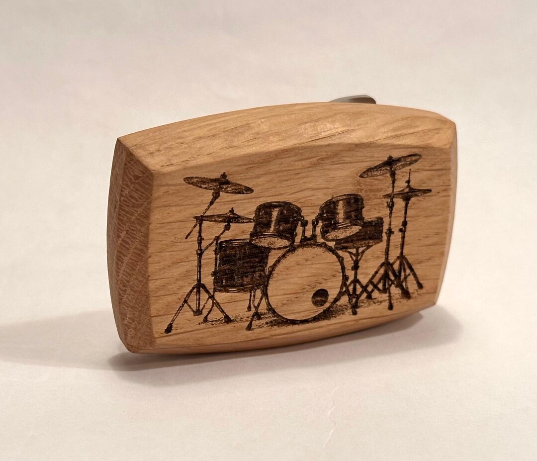 Belt | Belt Buckle | Oak Wood Buckle | Drum Set | Handmade, Sustainable ...