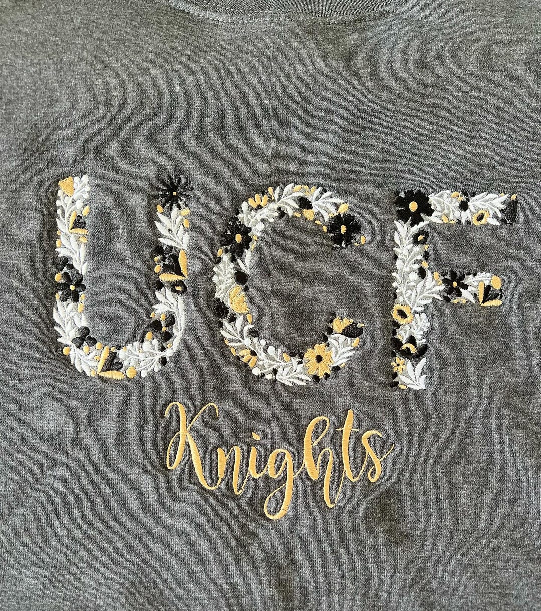 Embroidered Floral UCF Crewneck Sweatshirt: Personalized Game Day ...