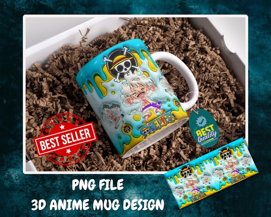 3D Anime Mug Wrap Design Mug Sublimation Anime Mug Wrap Mug Wrap PNG ...