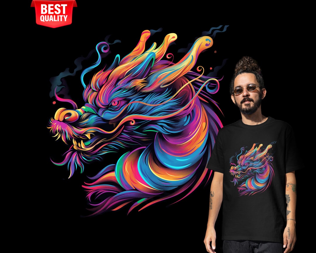 Neon Dragon PNG Graphic Design Dragon Shirt Design Neon Dragon Shirt ...