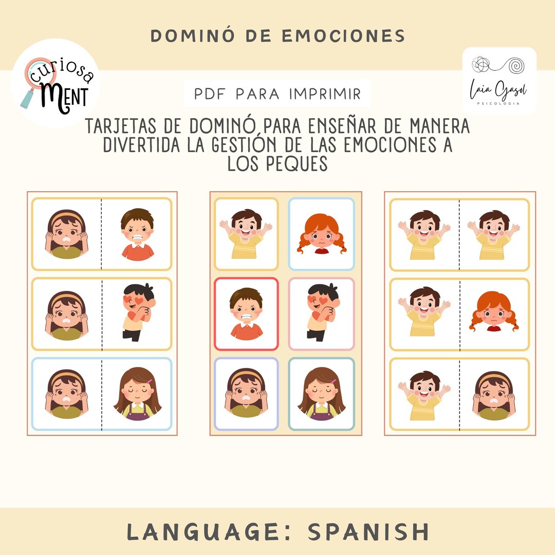 Emotions Dominoes to Teach Emotional Management to Children in a Fun ...