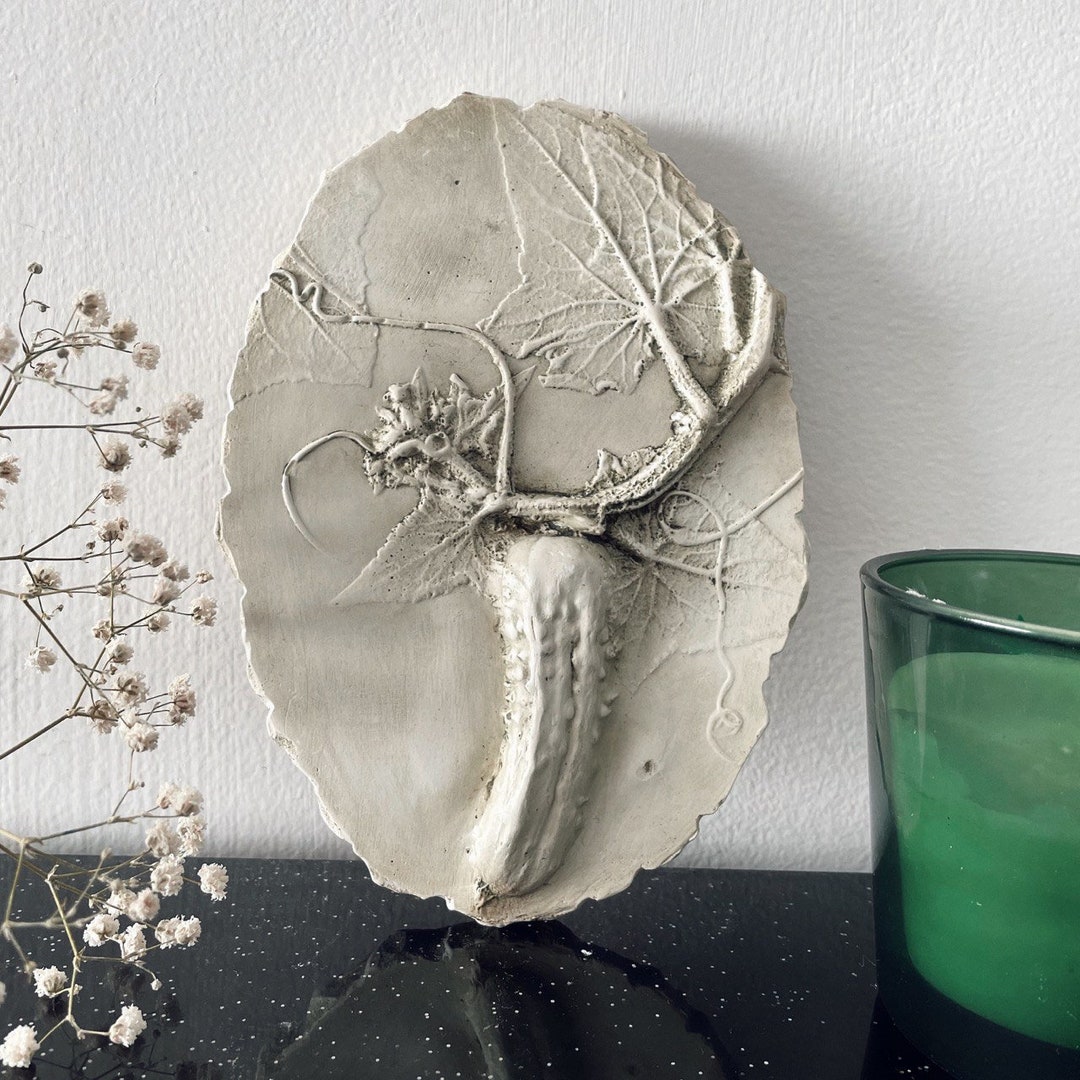 Handmade Botanical Relief With Cucumber | Stone Edge Simulation ...