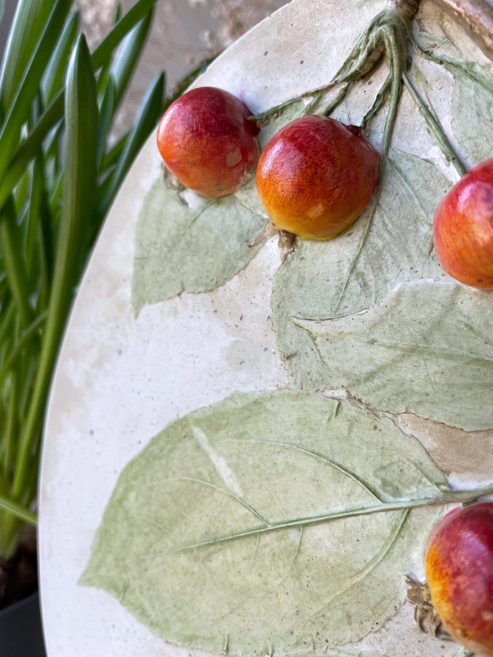 Handmade Apple Tree Branch Bas-relief: Eco-friendly Gypsum Wall Art - Etsy