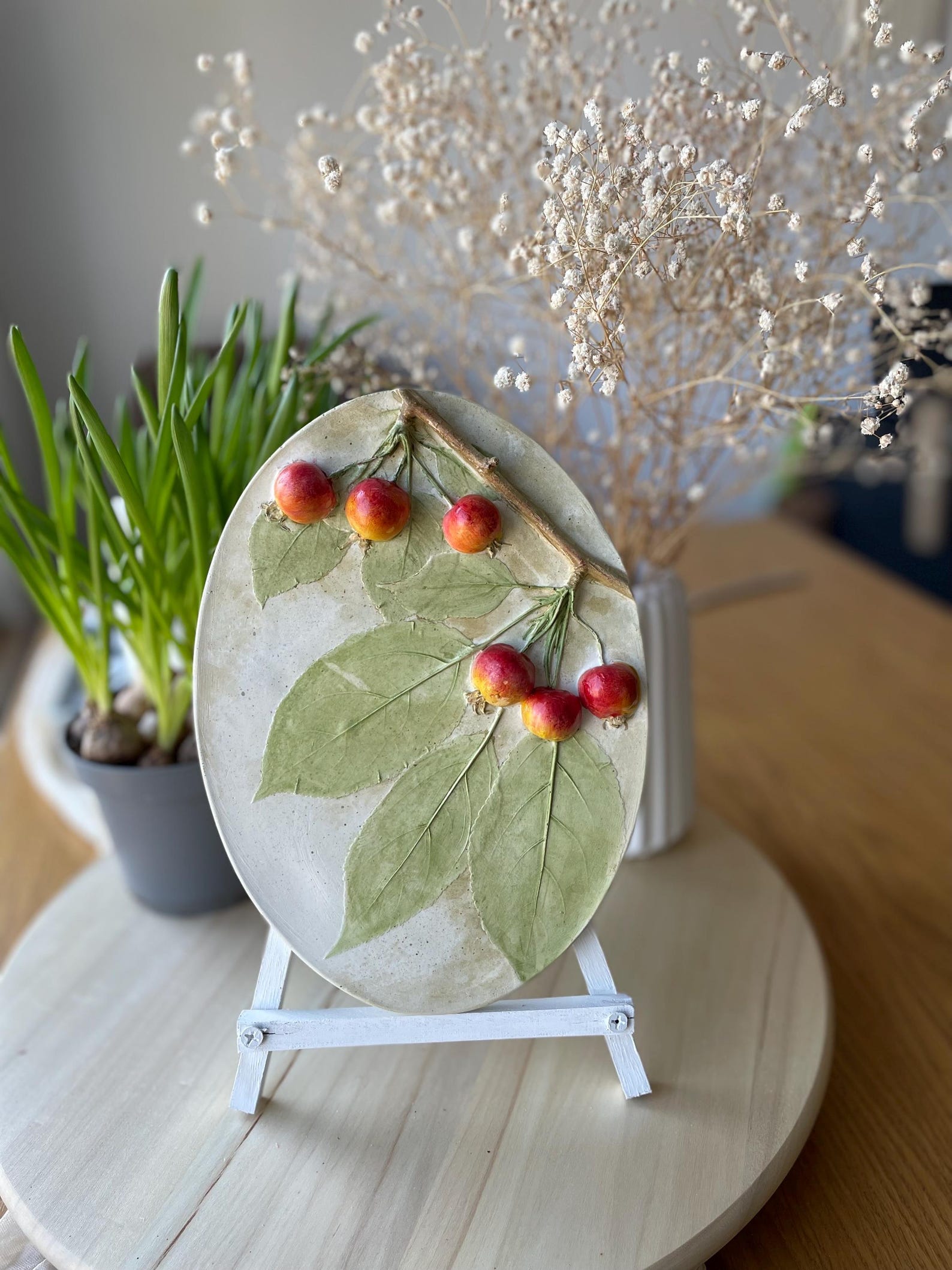 Handmade Apple Tree Branch Bas-relief: Eco-friendly Gypsum Wall Art - Etsy
